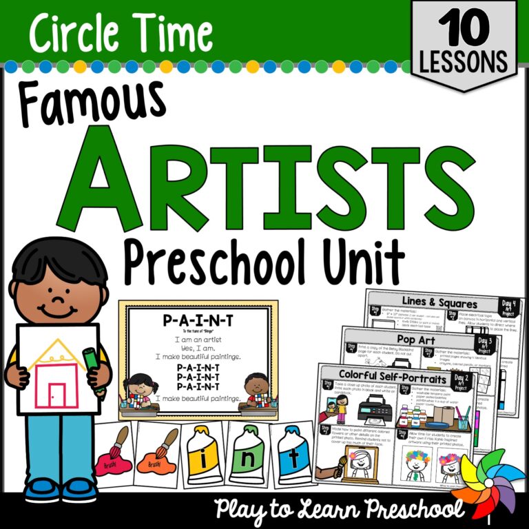 Famous Artists Theme and Activities for Preschool