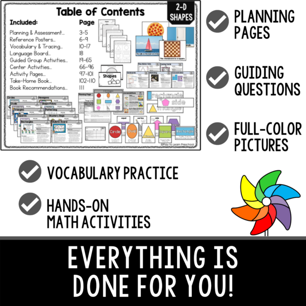 Shapes Activities Lesson Plans Theme Unit for Preschool Pre-K - Play to ...