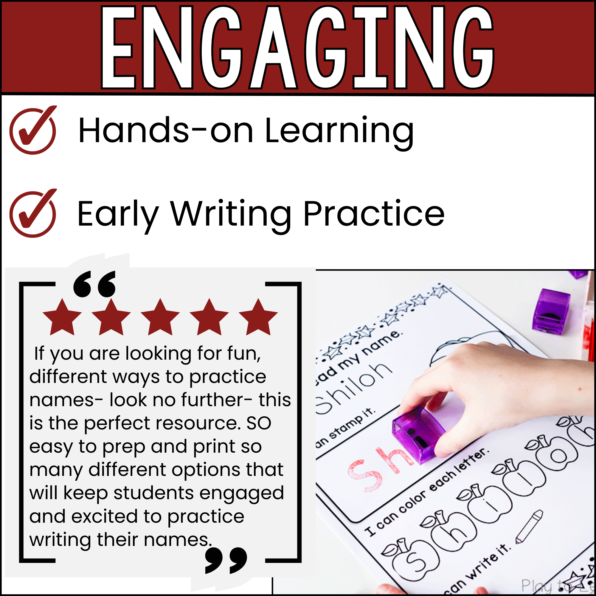Editable Name Practice 3 - Play to Learn Preschool