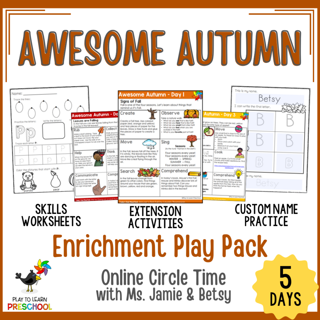 Online Circle Time Play Pack - Awesome Autumn - Play to Learn Preschool