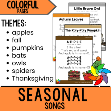 Fall Preschool Song Book - Songs, Rhymes, and Poems for Preschool ...
