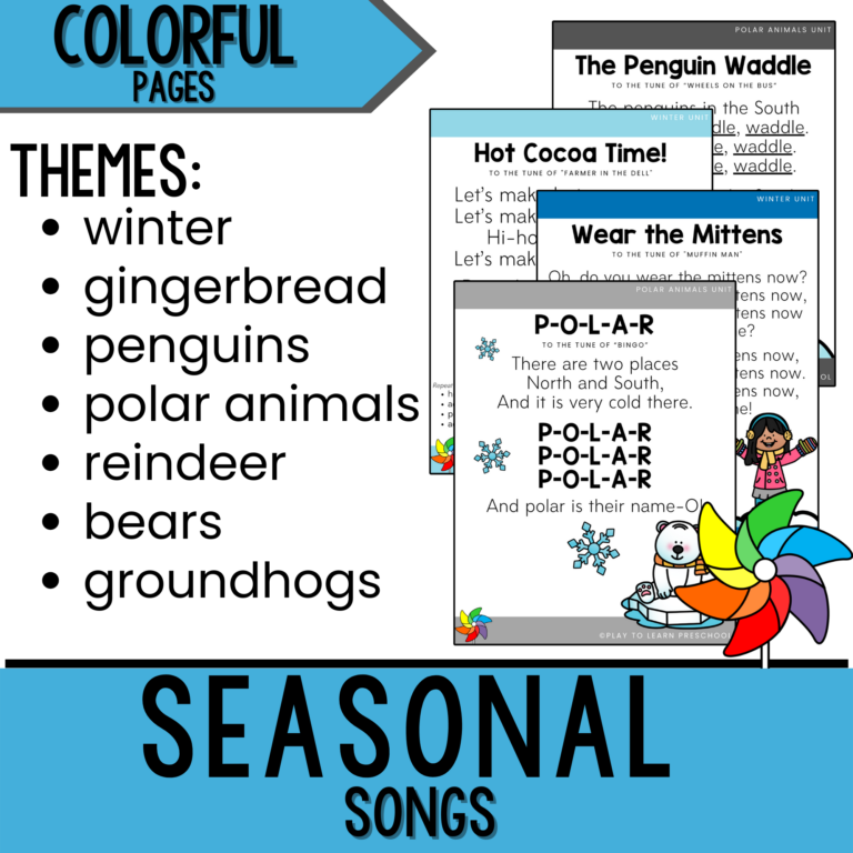 Winter Preschool Song Book - Songs, Rhumes, and Poems for Preschool ...