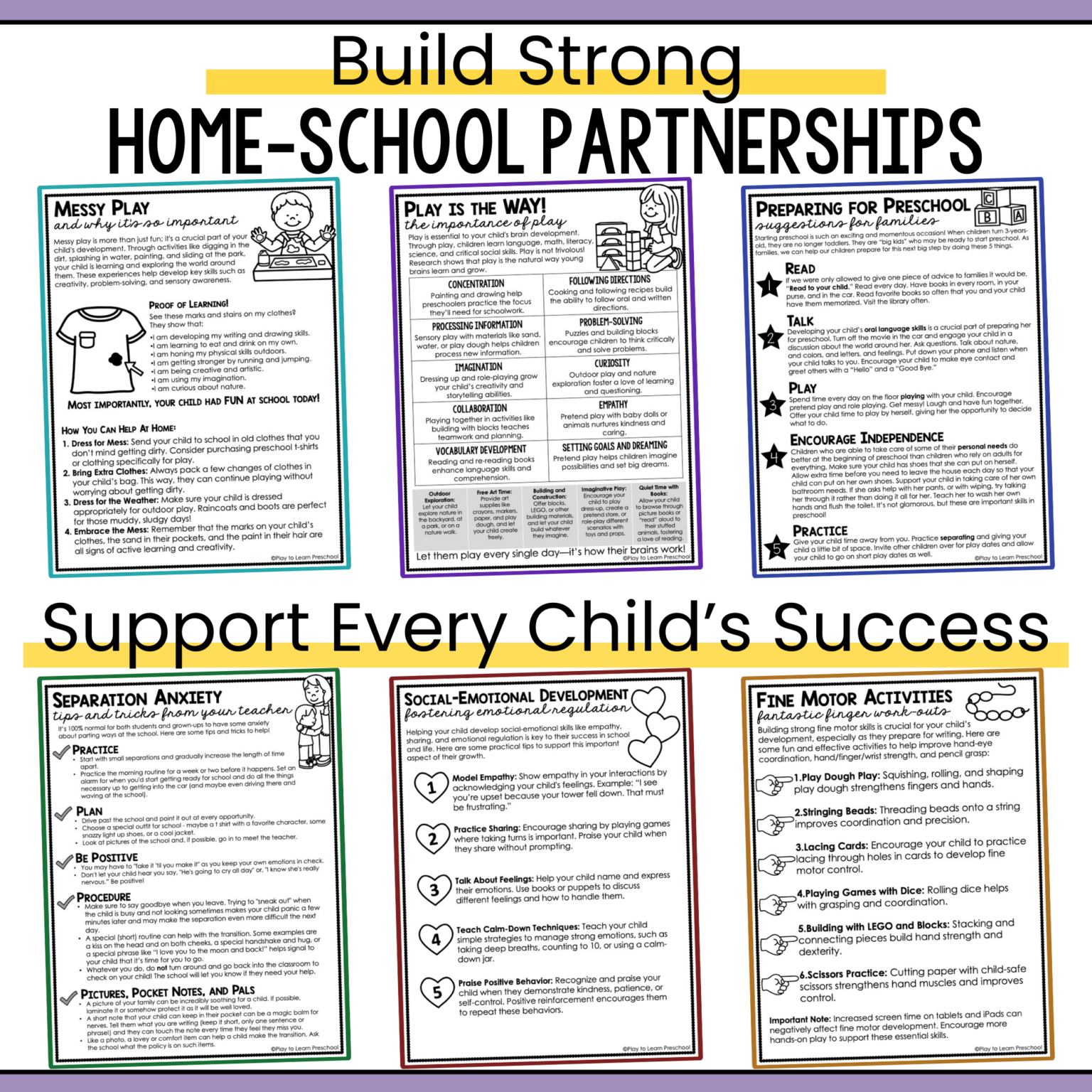 30 Essential Parent Handouts for Preschool Teachers - Home-School ...