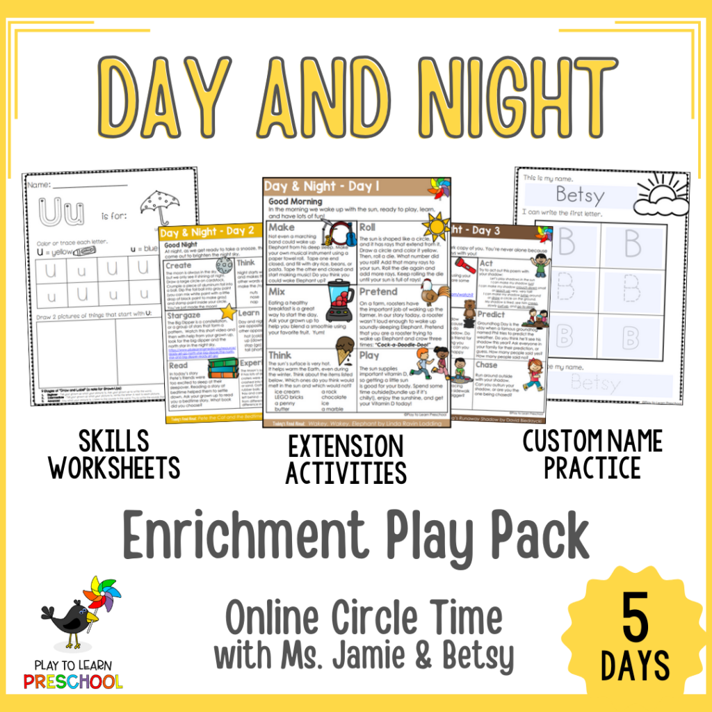 Day and Night Preschool Circle Time - Play to Learn Preschool