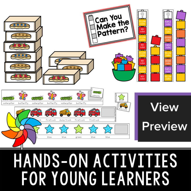 Math Patterns Preschool Unit Hands-On Activities, Circle Time Lessons ...