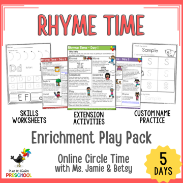Online Circle Time Play Pack - Rhyme Time - Play to Learn Preschool