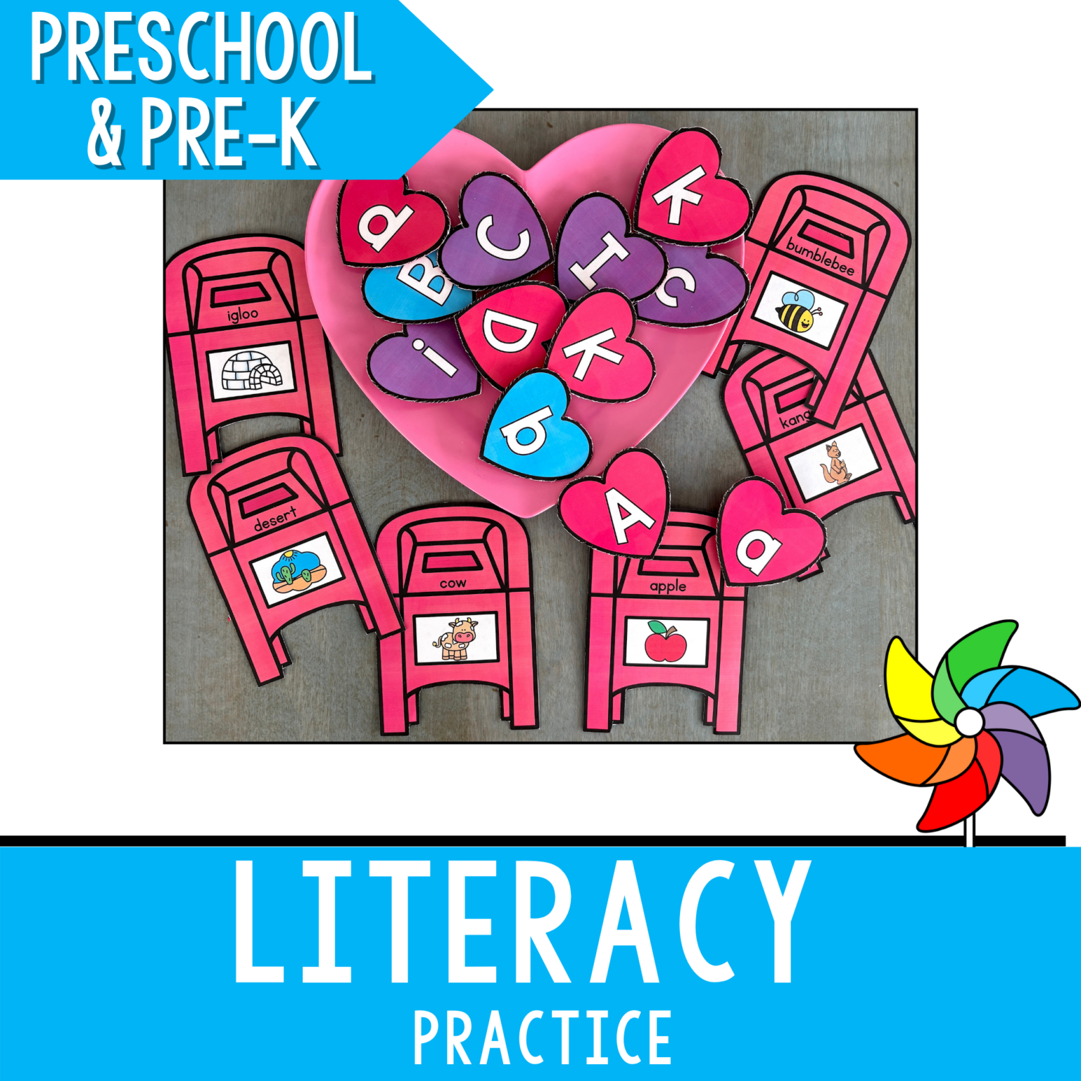 Valentine’s Day Beginning Sounds and Letter Recognition Alphabet Match ...