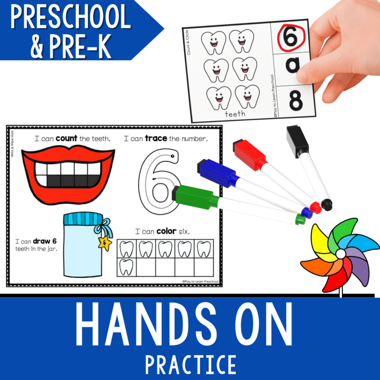 Preschool Dental Health Math Activities Counting & Number Recognition ...