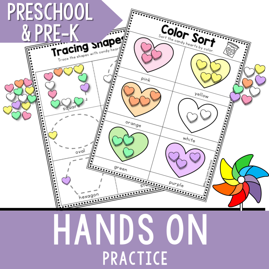 Valentine Preschool Fun Pack | No Prep Candy Hearts Math & Literacy ...