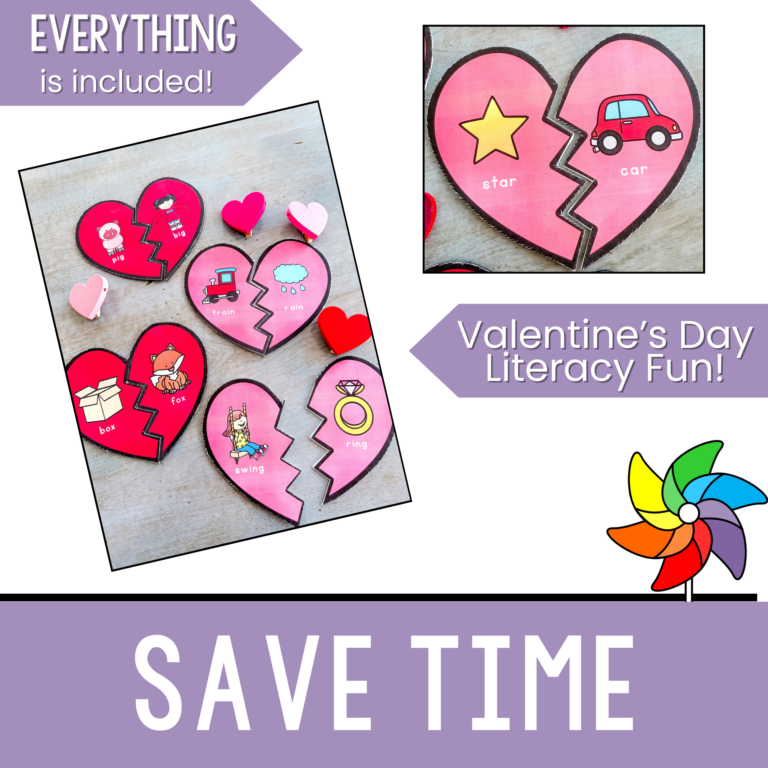 Valentine’s Day Preschool Rhyming Puzzles | Hands-On Literacy Activity ...