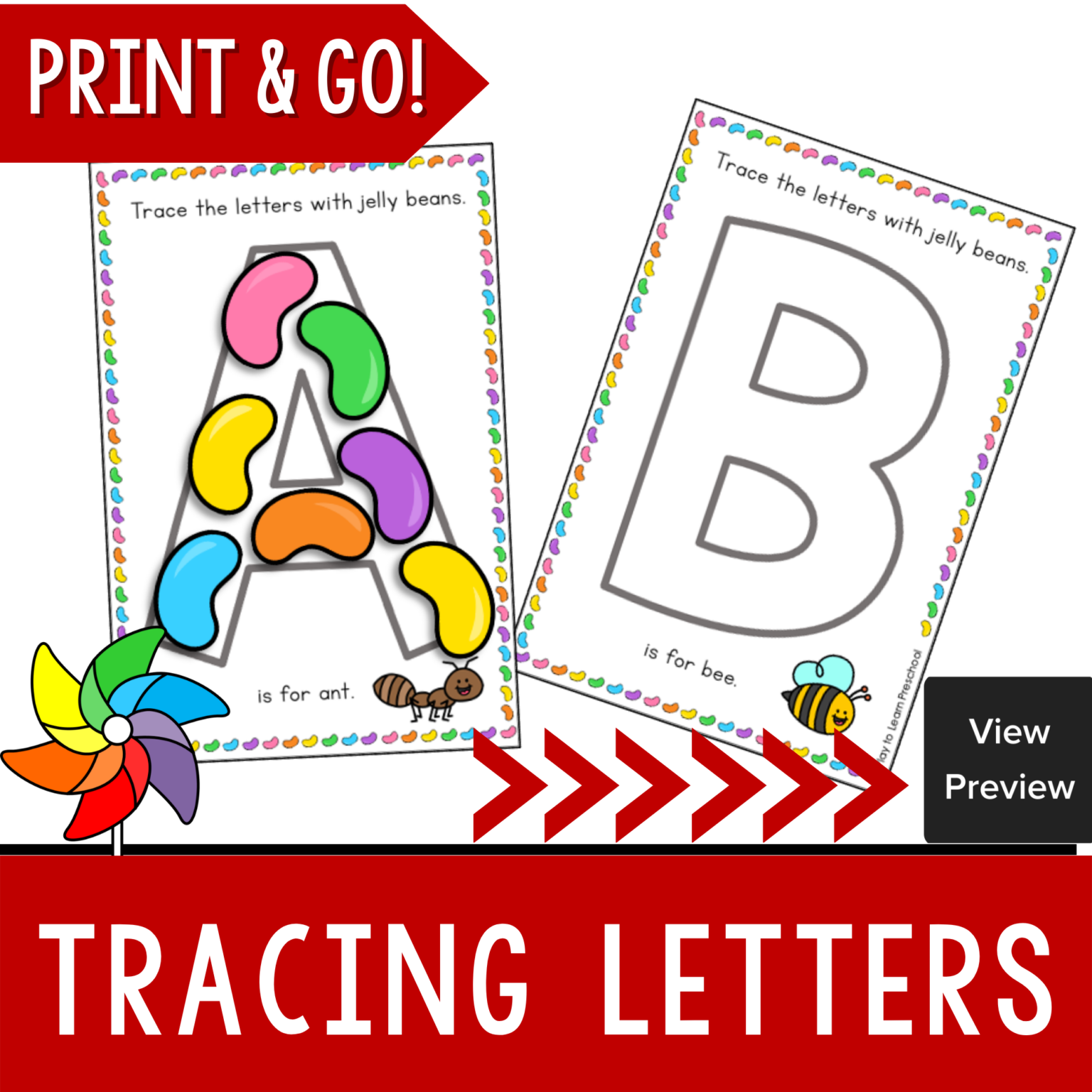 Preschool PreK Jelly Bean Fun Pack - Play to Learn Preschool