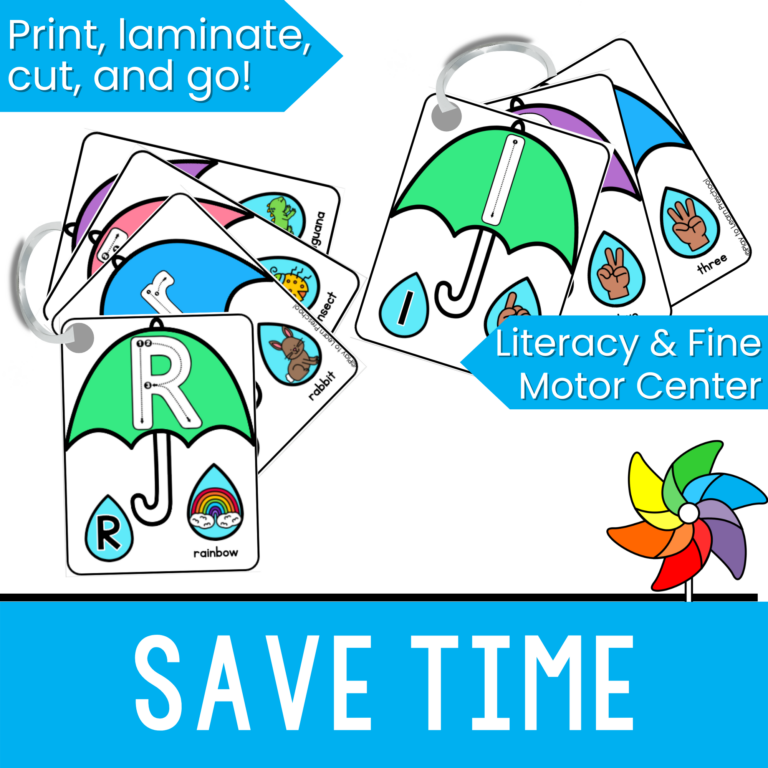 Preschool Spring Weather Writing Cards Tracing Practice Literacy Center ...