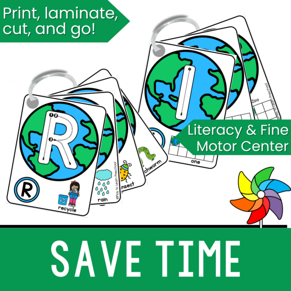 Spring Earth Day Writing Practice Alphabet Number & Shape Tracing for ...