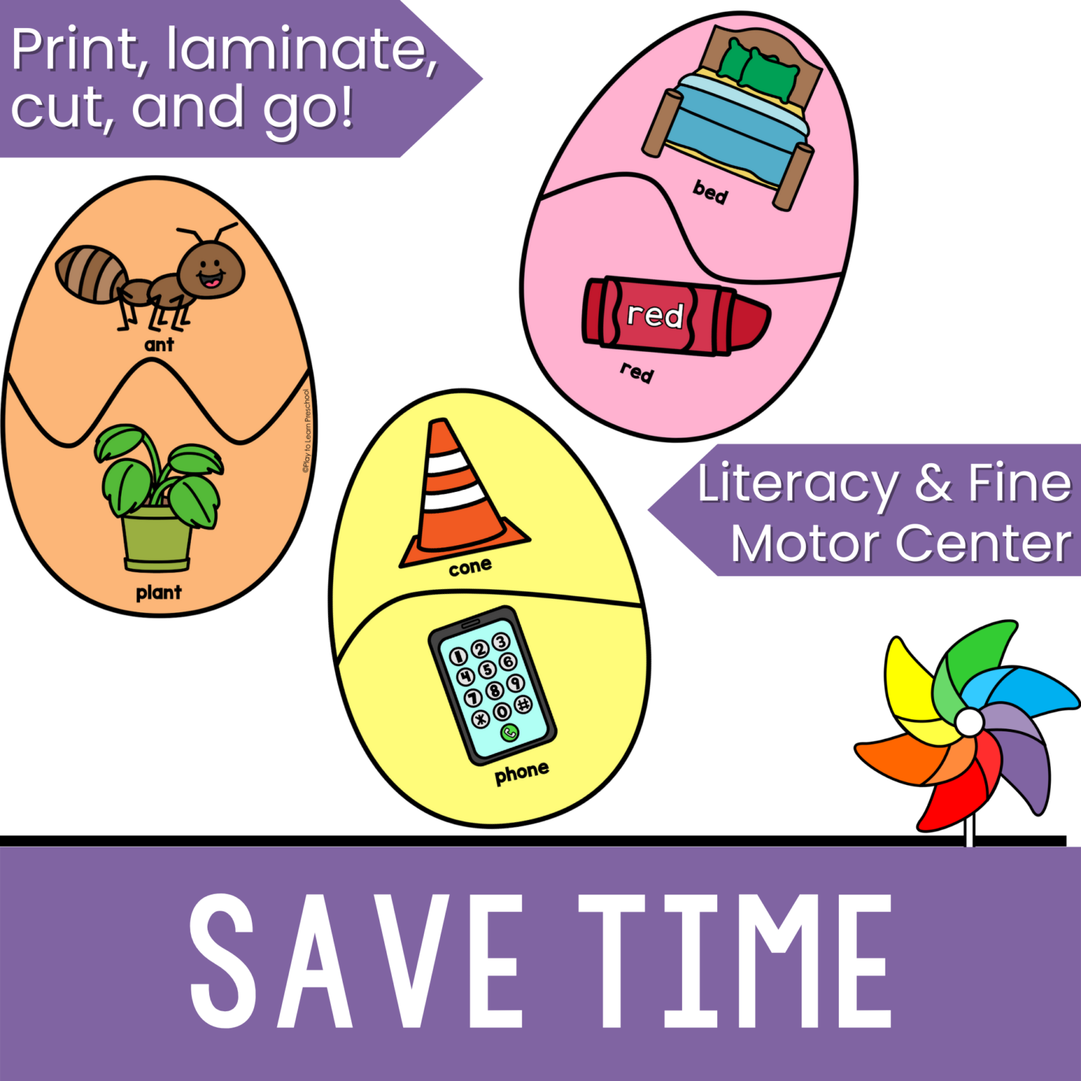 Easter Rhyming Puzzles - Play to Learn Preschool