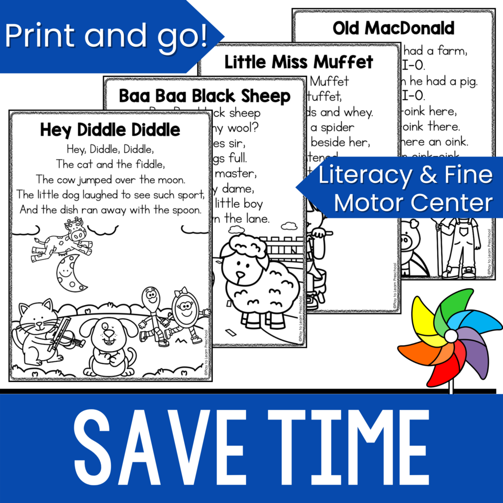Nursery Rhyme Coloring Book Thumb 2 - Play to Learn Preschool
