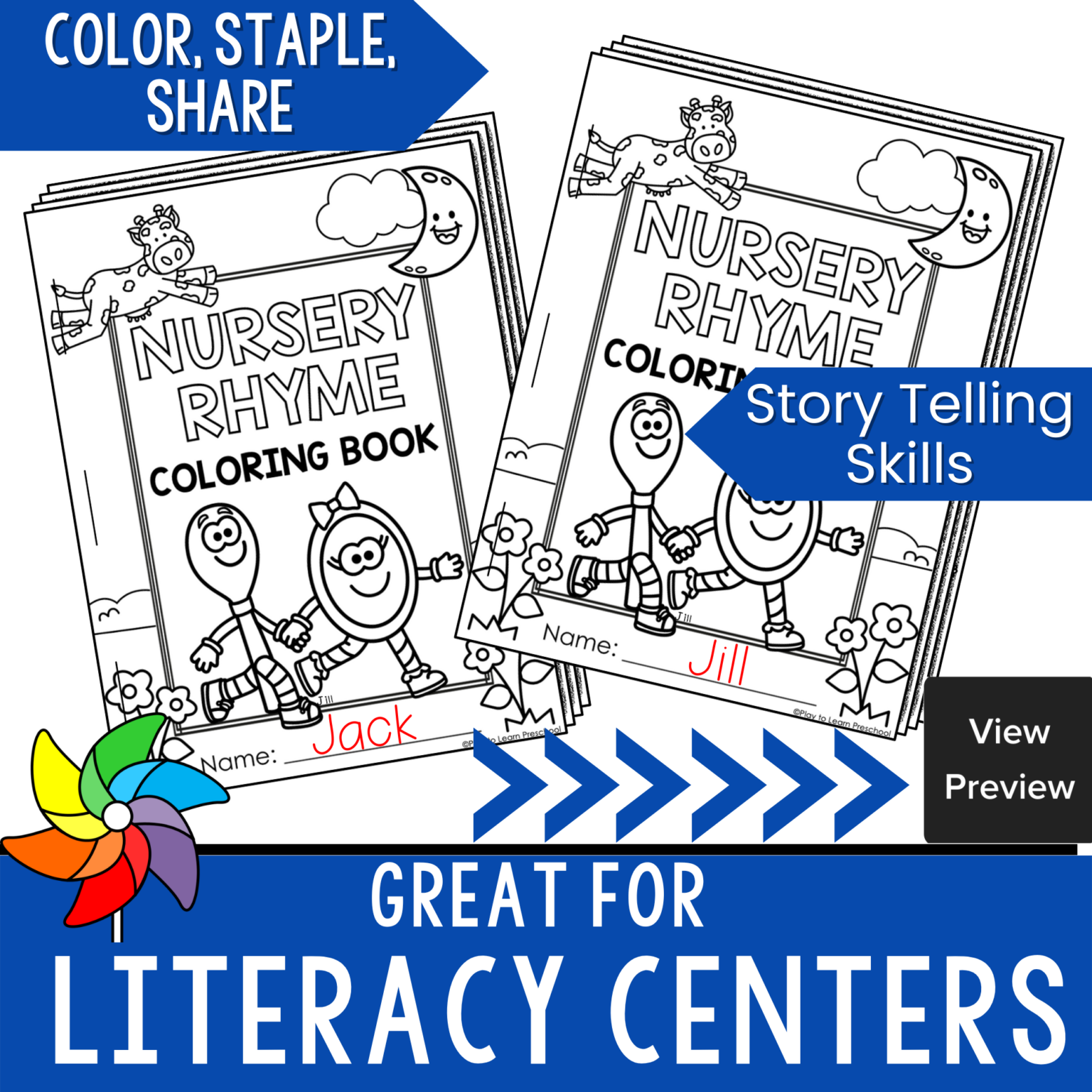 Nursery Rhyme Coloring Book Thumb 3 - Play to Learn Preschool