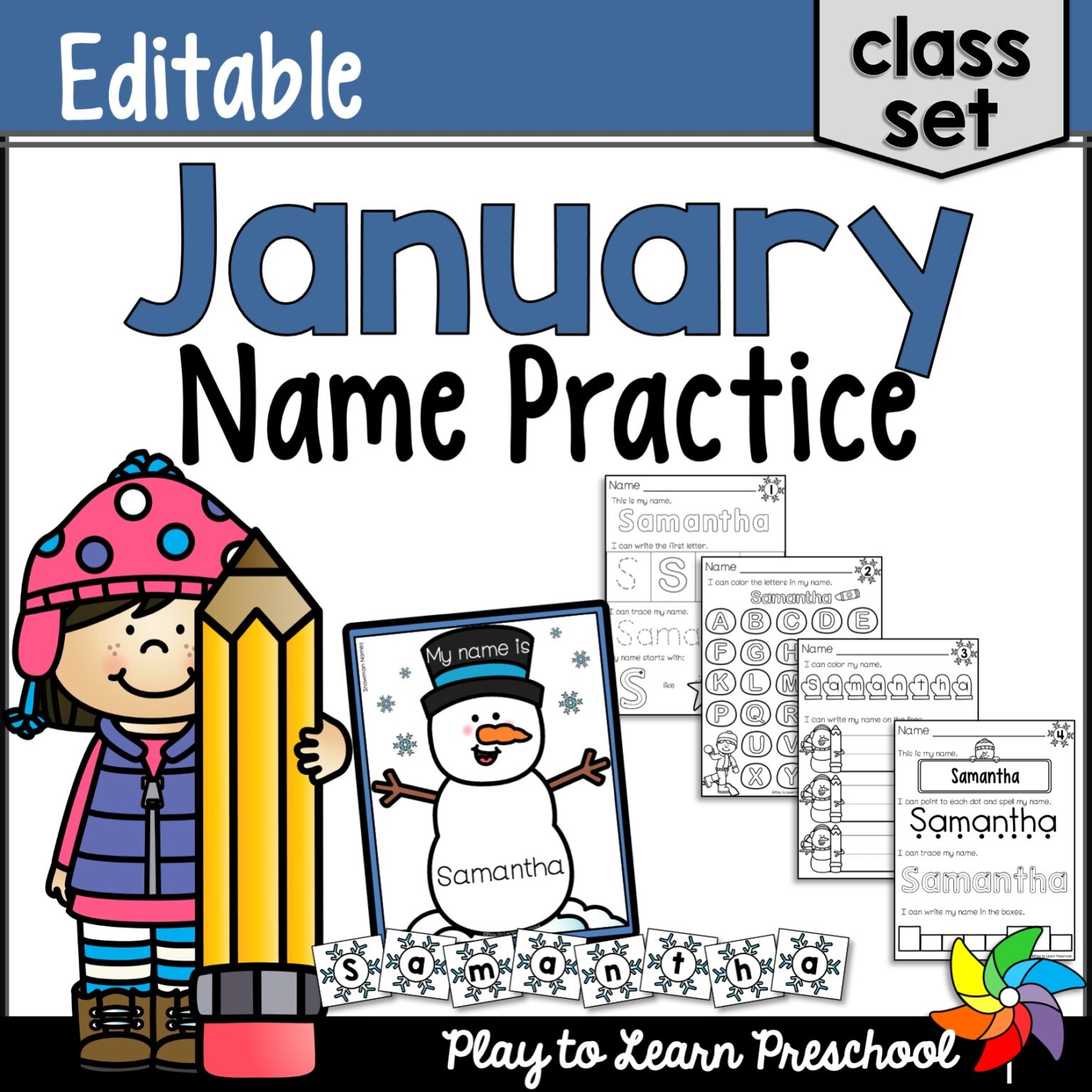 January Name Activities for Preschoolers - Play to Learn Preschool