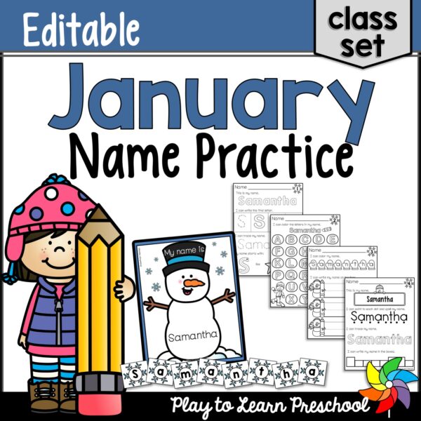 January Name Activities for Preschoolers - Play to Learn Preschool