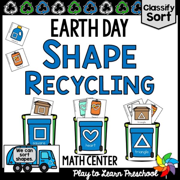 Earth Day Shape Sorting Cover - Play to Learn Preschool