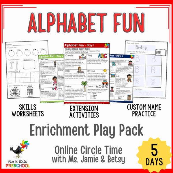 Online Circle Time Play Pack - Alphabet Fun - Play to Learn Preschool