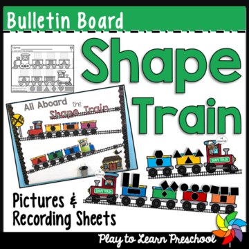 Shape Train Bulletin Board COVER - Play to Learn Preschool
