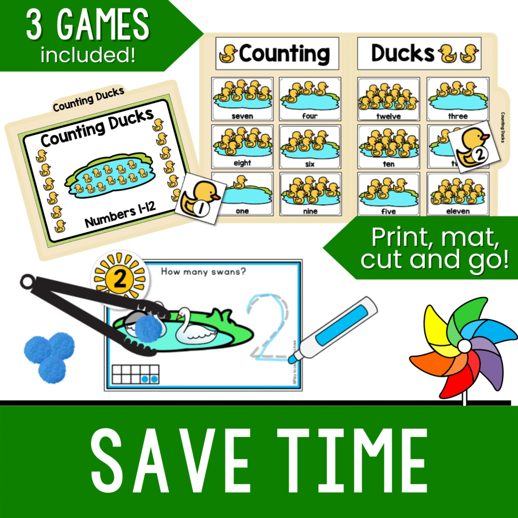 Counting Games Math Activities Number Recognition 1 to 12 Pond Theme ...