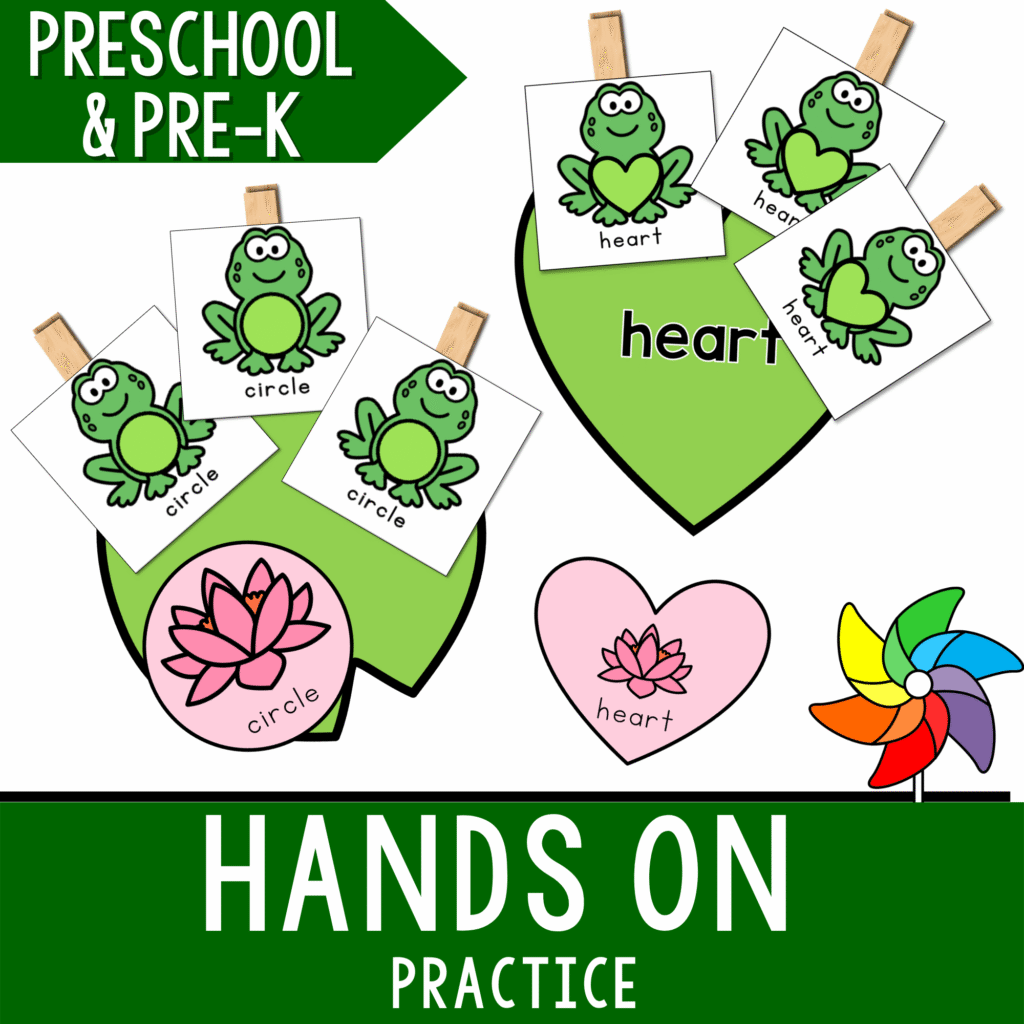 2D Shape Matching Pond Activities with Frogs for Preschool and PreK ...