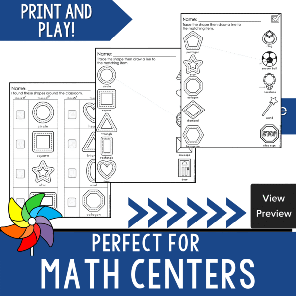 Shape Matching & Scavenger Hunt Summer Firefly Math Activities ...