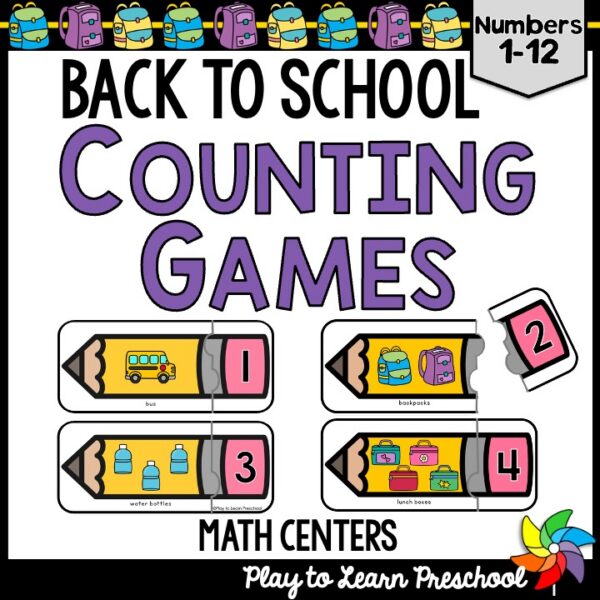 Back to School Counting Activities Hands-On Math Games for Preschool ...