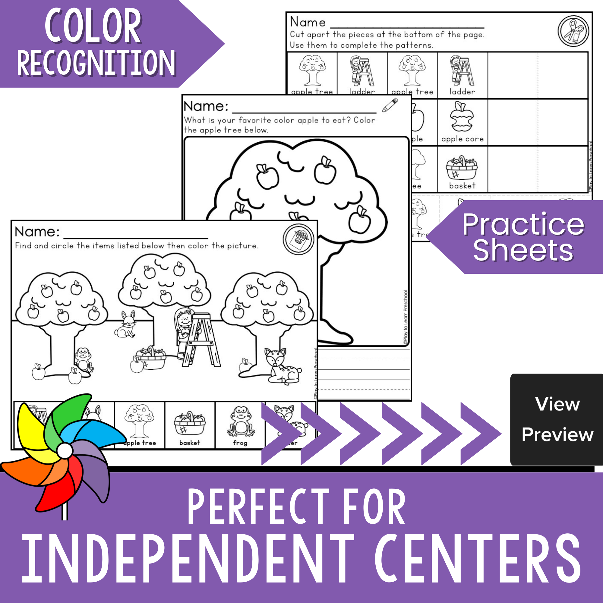 Apple Color Recognition Thumb3 - Play to Learn Preschool