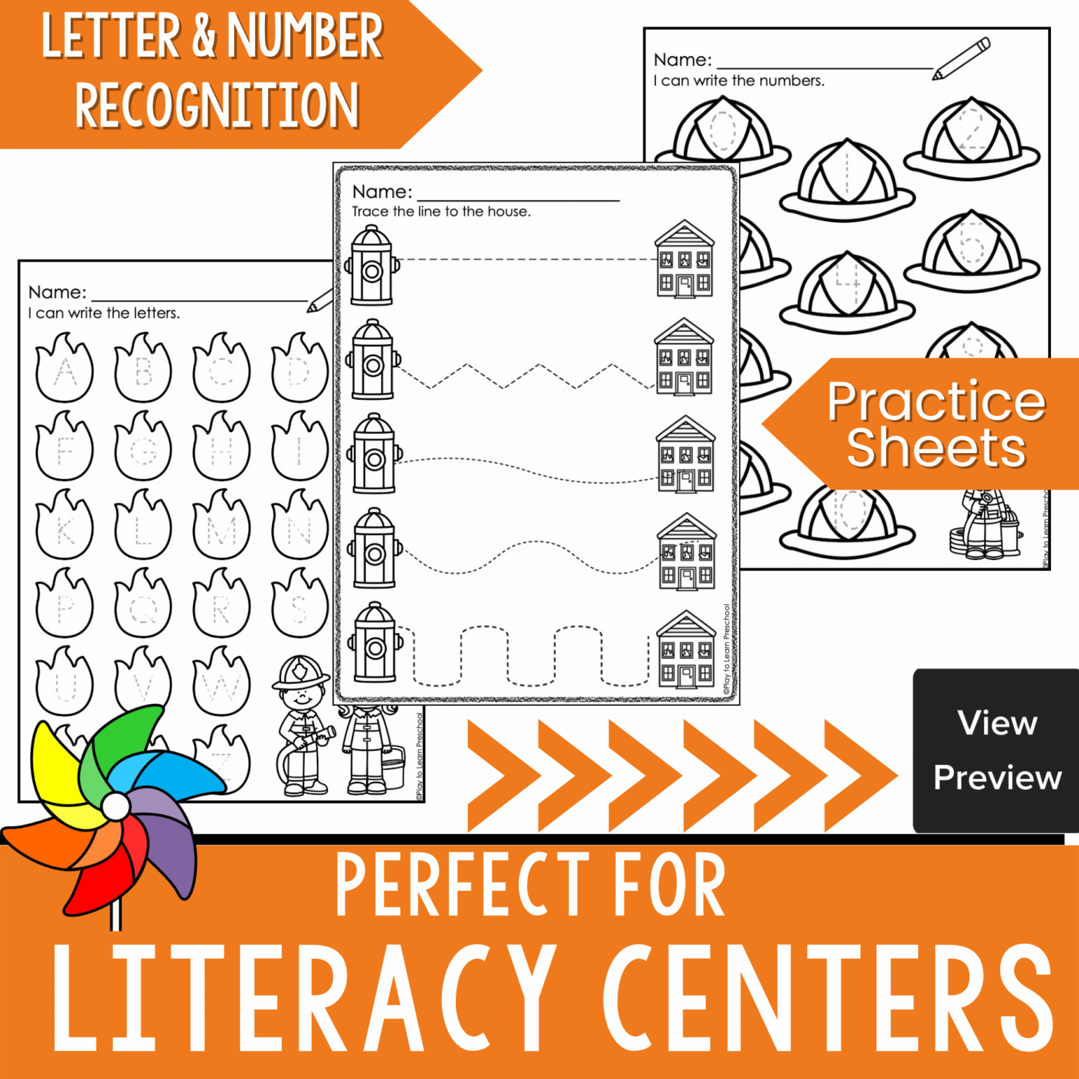 Fire Safety Writing Practice Thumb3 - Play to Learn Preschool