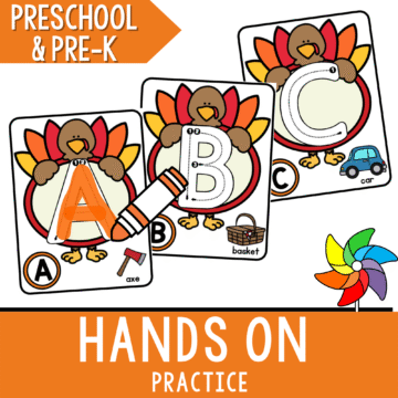 Turkey-Themed Letter and Number Tracing Cards | Preschool Thanksgiving ...