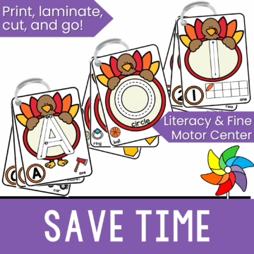 Turkey-Themed Letter and Number Tracing Cards | Preschool Thanksgiving ...