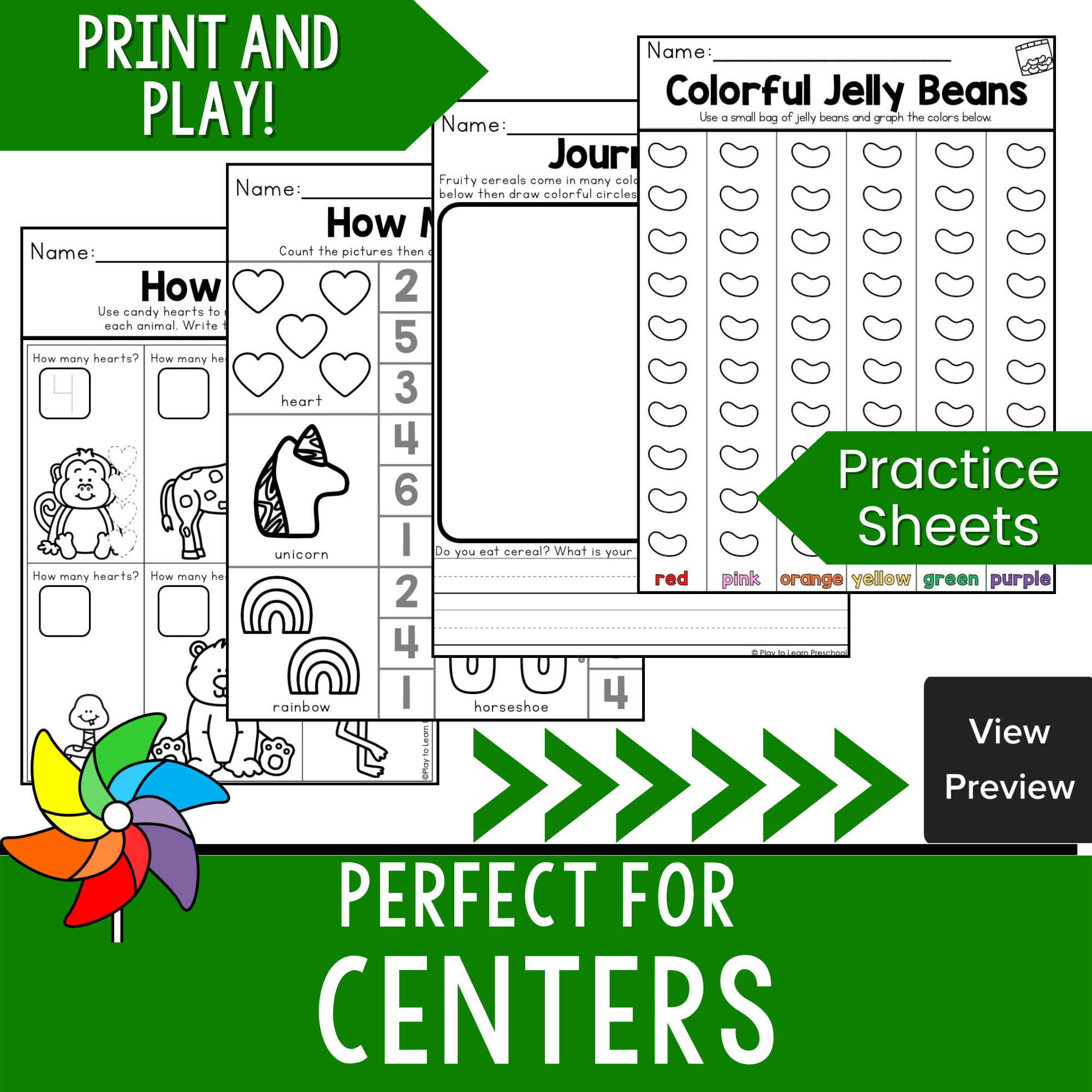 Snack Pack Math & Literacy Bundle Preschool Sorting, Counting, Tracing ...