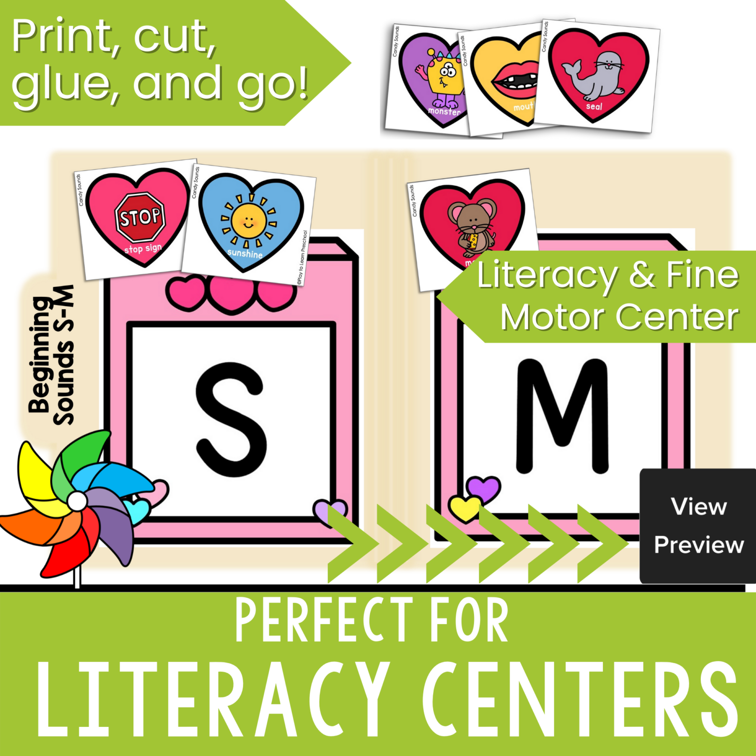 Valentine's Day Literacy Folder Games Thumb2 - Play to Learn Preschool