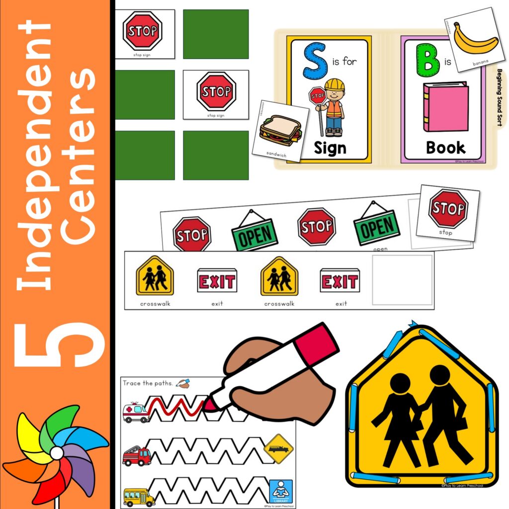Signs Mini Unit Thumbnails - 3 - Play to Learn Preschool