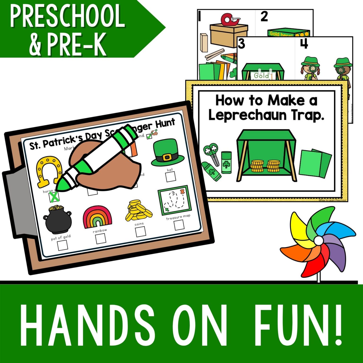 Leprechaun Games for Preschool St Patricks Day Math and STEM Centers ...