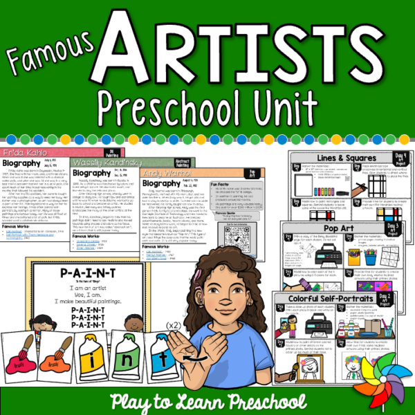 Famous Artists Theme and Activities for Preschool